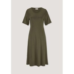 hessnatur Jersey Kleid in goldoliv | Gr.: 44