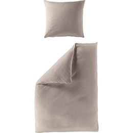 Bierbaum Bettw&auml;sche &raquo;Elegant uni&laquo; 3 Mako-Satin, 100 % Baumwolle, Uni, pflegeleicht beige Mako-Satin, Obermaterial: 100% Baumwolle B/L: 200cm x 220cm, 