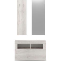 Home Affaire Garderoben-Set &raquo;Basic 3tlg. Breite 91 cm, H&ouml;he 187 cm, Wandgarderobe&laquo; 3 Stk. tlg. wei&szlig; Einheitsgr&ouml;&szlig;e