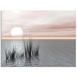 Artland Glasbild &raquo;Sonnenuntergang mit Schilf&laquo; Sonnenaufgang & -untergang 1 Stk. tlg. in verschiedenen Gr&ouml;&szlig;en bunt B/H/T: 60cm x 45cm, Glasbild Sonnenaufgang &