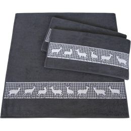 Dyckhoff Handtuch Set &raquo;Hirschparade&laquo; Set 3 Stk. Frottier Made in Germany (2 Handt&uuml;cher, 1 Duschtuch) grau Frottier, Obermaterial: 100% Baumwolle 3 Stk., 