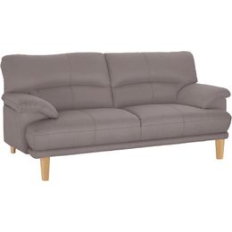 Trendmanufaktur 3-Sitzer &raquo;Cecilia, Sofa in italienischem Design&laquo; mit tollem Sitzkomfort, extrabequeme Armlehnen, Holzf&uuml;&szlig;e grau B/H/T: 200cm x 87cm x 