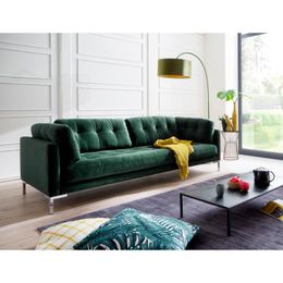 Trends by HG 3-Sitzer &raquo;Landau&laquo; in Cord-Stoff mit Metallfu&szlig; gr&uuml;n B/H/T: 228cm x 75cm x 92cm, Microvelours