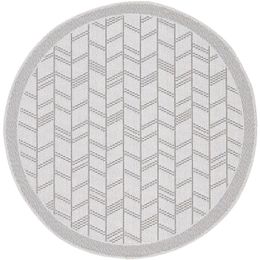 CarpetFine Teppich &raquo;Boho 102&laquo; rund 4 mm H&ouml;he robustes Flachgewebe, Sisal Optik, f&uuml;r Au&szlig;enbereich beige Polypropylen &Oslash; 160cm 1 Stk., 4mm, &Oslash; 160cm