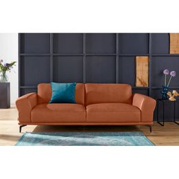 W.Schillig 2,5-Sitzer &raquo;montanaa&laquo; mit Metallf&uuml;&szlig;en in Schwarz pulverbeschichtet, Breite 232 cm braun B/H/T: 232cm x 78cm x 94cm, Longlife Xtra-Leder Z69