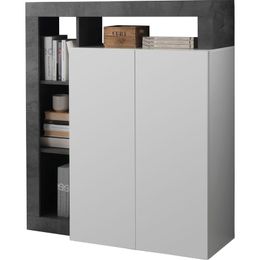 Home Affaire Highboard &raquo;Hamburg&laquo; Breite 108 cm grau B/H/T: 108cm x 126cm x 42cm, 2 Stk.