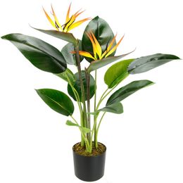I.GE.A. Kunstpflanze &raquo;Strelitzienpflanze im Topf&laquo; Kunstblumen Zimmerpflanze orange Polyester B/H/L: 50cm x 62cm x 40cm, 1 Stk.