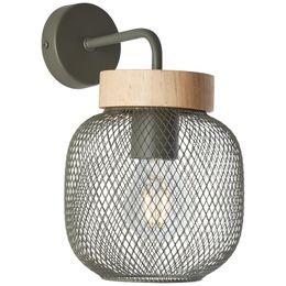 Brilliant Wandleuchte &raquo;Giada&laquo; E27 1 Stk. Wandlampe, H&ouml;he 26,5 cm, 1x E27, Metall/Holz gr&uuml;n 1, H: 26,5cm, 1 Stk.