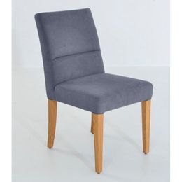 K+w Komfort & Wohnen K+W Komfort & Wohnen 4-Fu&szlig;stuhl &raquo;GOBY&laquo; () 4-Fu&szlig;-Holzstuhl in Wildeiche ge&ouml;lt, mit hochwertiger Polsterung blau B/H/T: 49cm x 66cm, Aqua Clean