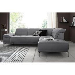 OTTO home Ecksofa &raquo;Caluna&laquo; Inkl.Sitztiefenverstellung, wahlweise mit Kopf- und Armteilverstellung grau Luxus-Microfaser Vintageoptik (100% Polyester);