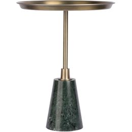 Kayoom Beistelltisch &raquo;Grant 125, aus Handmanufaktur&laquo; 1 Stk. tlg. Runder Tisch, Ablagefl&auml;che aus Metall, Sockel aus Marmor gold 95% Eisen, 5% Aluminium / 