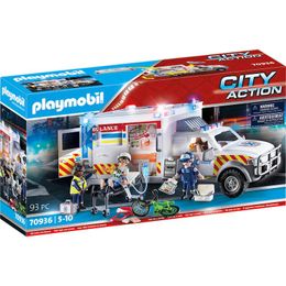 Playmobil Konstruktions-Spielset &raquo;Rettungs-Fahrzeug: US Ambulance (70936), My Action Heroes&laquo; mit Licht- und Soundeffekten, Made in Germany wei&szlig; Einheitsgr&ouml;&szlig;e 
