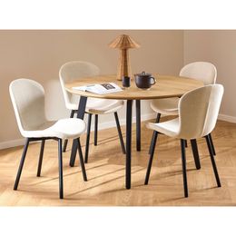 ACTONA GROUP Esszimmer-Set &raquo;Essgruppe, Speisetisch mit Wohnzimmerst&uuml;hlen&laquo; Set, 1x Tisch + 4x St&uuml;hle, 5 Stk. tlg. schwarz Polyester B/H/T: 120cmcm x 