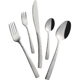 Mulex Besteck-Set &raquo;Madison&laquo; geh&auml;mmert silber Edelstahl 18/10 60 Stk.