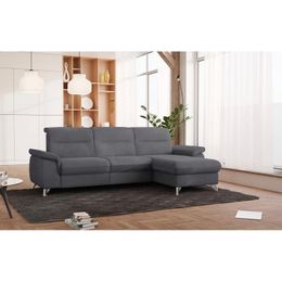 Sit & More sit&more Ecksofa &raquo;Astoria L-Form&laquo; wahlweise mit motorischer Relaxfunktion grau 100% Polyester B/H/T: 260cm x 91cm x 175cm, Flachgewebe, Recamiere 