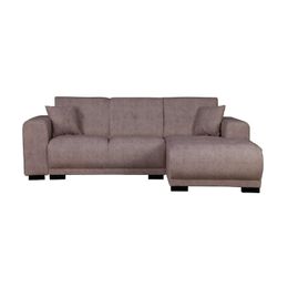 Home Affaire Ecksofa &raquo;Langeland L-Form&laquo; incl. 2 Zierkissen, Recamiere wahlweise links oder rechts grau 100% Polyester B/H/T: 234cm x 85cm x 163cm, 