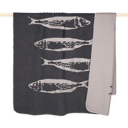 Pad Wohndecke &raquo;FISH&laquo; Made in Europe, Wendefunktion, Motiv Fische, 150x200 cm grau Mischgewebe B/L: 150cm x 200cm