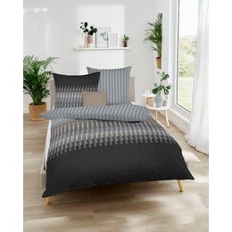 Kaeppel Bettw&auml;sche &raquo;Smart&laquo; 2 Stk. grau Mako-Satin, Obermaterial: 100% Baumwolle B/L: 155cm x 220cm, 1 Stk., 1 Stk., Mako-Satin, B/L: 80cm x 80cm, 2 Stk.