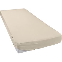 bellana Spannbettlaken &raquo;bellana Aqua mit Elasthan, 160 g/m&sup2;&laquo; Spannbetttuch f&uuml;r Matratzen bis 35cm H&ouml;he, b&uuml;gelfrei, faltenfrei beige Jersey-Elasthan, 