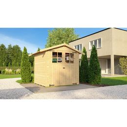 Weka Gartenhaus &raquo;Nr. 316, Gr&ouml;&szlig;e 1&laquo; inklusive Fussboden beige Massivholz Fu&szlig;boden im Gartenhaus, ohne Dacheindeckung