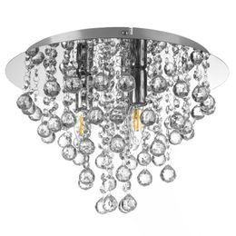 NOWA Deckenleuchte &raquo;LONDON&laquo; E14 1 Stk. Deckenlampe Wohnzimmer-Leuchte Schlafzimmer-Leuchte Flur K&uuml;che silber &Oslash; 38cm H: 26cm, 1 Stk.