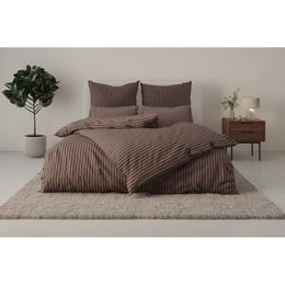 Bruno Banani Bettw&auml;sche &raquo;Jassen&laquo; 2 moderne Bettw&auml;sche aus Baumwolle, Streifen-Design, mehrere Qualit&auml;ten braun Renforc&eacute;, Obermaterial: 100% Baumwolle B/L: 135cm x 