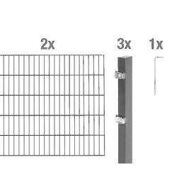 Alberts Doppelstabmattenzaun &raquo;Grundset&laquo; H&ouml;he: 80-200 cm, Gesamtl&auml;nge: 4-30 m, zum Einbetonieren Stahl H/L: 100cm x 4m
