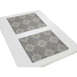Adam Platzset &raquo;Romantic Puligny Light&laquo; grau Obermaterial: 100% Baumwolle B/L: 30cm x 40cm, 2 Stk., Bio-Baumwolle, eckig