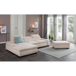 OTTO home Ecksofa &raquo;Alberto L-Form&laquo; mit Kopfteilverstellung, wahlweise mit Schlaffunktion beige 90% Polyester, 10% Polyamid;Luxus-Microfaser ALTARA 
