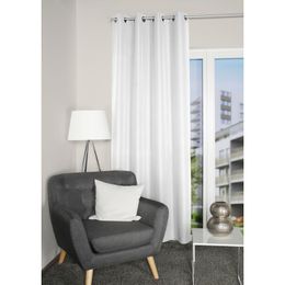 Vorhang &raquo;ATLANTIK&laquo; &Ouml;sen 1 Stk. tlg. &Ouml;senschal Uni ATLANTIK wei&szlig; Polyester 235cm, &Ouml;sen, 140cm
