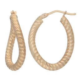 Firetti Damen Paar Creolen &raquo;Schmuck Geschenk Gold 585 Ohrschmuck Ohrringe&laquo; 24mm, Gelbgold 585