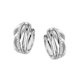 Firetti Damen Paar Creolen &raquo;Schmuck Geschenk Silber 925 in tlw. verschlungener Optik rhodiniert&laquo; mit Zirkonia (synth.) bunt 11,9mm, Silber 925 (