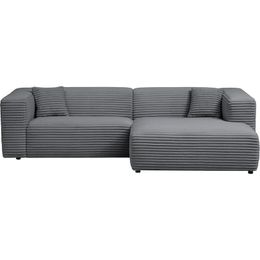 Home Affaire Polsterecke &raquo;BAKELS, Ecksofa-Set mit Hocker, L-Form mit Schlaffunktion&laquo; Ecksofa-Set (incl. Hocker) im trendigen Megacord grau B/H/T: 