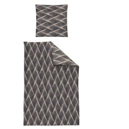 Irisette Bettw&auml;sche &raquo;Alpaka 8371&laquo; 2 Stk. wohlig warm und kuschelig grau Flanell, Obermaterial: 100% Baumwolle B/L: 155cm x 220cm, 1 Stk., 1 Stk., Flanell, B/L: