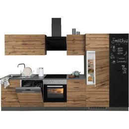 KOCHSTATION K&uuml;chenzeile &raquo;KS-Trier&laquo; ohne E-Ger&auml;te, Breite 330 cm grau B/H/T: 330cm x 60cm