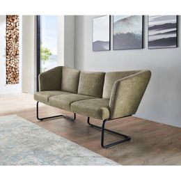 K+w Komfort & Wohnen K+W Komfort & Wohnen Polsterbank &raquo;Mikkado Tube&laquo; in abgerundeter Form, Rundrohrkufe lang, in 2 Breiten 192 oder 242 cm gr&uuml;n Holzwerkstoff, Metall B/H/T