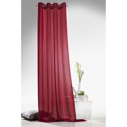 Weckbrodt-Gardinen Vorhang &raquo;Klara&laquo; &Ouml;sen 1 Stk. tlg. Wildseiten-Optik, halbtransparent, Gardine, Store rot Polyester 245cm, &Ouml;sen, 140cm