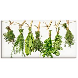 Artland Wandbild &raquo;Kr&auml;uter&laquo; Pflanzen 1 Stk. tlg. als Alubild, Leinwandbild in verschied. Gr&ouml;&szlig;en gr&uuml;n B/H/T: 100cm x 50cm, Leinwandbild Pflanzen Querformat, 1 