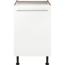 Optifit Unterschrank &raquo;Bern&laquo; 50 cm breit, mit 1 T&uuml;r mit h&ouml;henverstellbaren F&uuml;&szlig;en, mit Metallgriff wei&szlig; B/H/T: 50cm x 87cm x 58,4cm