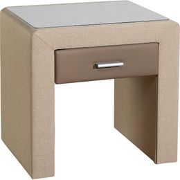 Home Affaire Nachttisch Nachtkonsole mit 1 Schubkasten beige B/H/T: 50cm x 40cm
