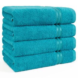 HAMMETEX Handtuch Set &raquo;4er Set Handt&uuml;cher 50x100 cm, 100% Baumwolle, Weich & Saugstark&laquo; mit Bord&uuml;re, einfarbig, weich blau Frottier, Baumwolle B/L: 