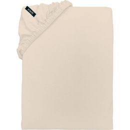 SOCCX Spannbettlaken &raquo;SOCCX&laquo; gewebtes Label beige Baumwoll-Jersey, Obermaterial: 100% Baumwolle B/L: 200cm, 1 Stk., Baumwoll-Jersey, 180-200x200 25cm