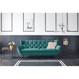 3C Candy 3-Sitzer &raquo;Beatrice, extravagantes Megasofa, bequem, K&uuml;chensofa, Breite 225cm&laquo; mit R&uuml;ckensteppung im Rautenmuster, Samt Optik, auch in 