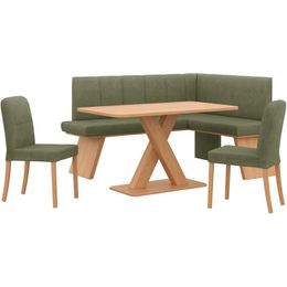 OTTO home Eckbankgruppe &raquo;Nina&laquo; Set, 4er, 4 Stk. tlg. Sitzgruppe Esszimmer St&uuml;hle Tisch und Bank bequem gepolstert gr&uuml;n 90% PES, 5% Nylon, 5% Rayon B/H