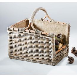 Locker Aufbewahrungskorb grau Rattan Einheitsgr&ouml;&szlig;e
