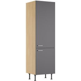 KOCHSTATION Vorratsschrank &raquo;KS-Lucy&laquo; Breite 60 cm, mit 2 T&uuml;ren, Soft-Close, h&ouml;henverstellbare F&uuml;&szlig;e Eiche hell, B/H/T: 60cm x 211,8cm x 58,1cm, T&uuml;ren: 