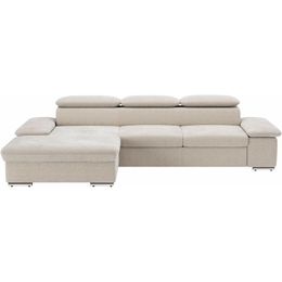 Sit & More sit&more Ecksofa &raquo;Valantine L-Form, B: 286 cm&laquo; mit Arm- & Kopfteilverstellung, optional mit Schlaffunktion beige 100% Polyester B/H/T: 286cm x 73cm x 