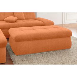 DOMO collection Hocker &raquo;NMORIC&laquo; mit Stauraumfach, auch in Cord orange Chenille (85% Polyester, 15% Acryl);Luxus-Microfaser (100% Polyester);Struktur (