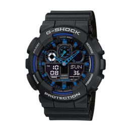 Casio G-Shock Herren Casio G-SHOCK Chronograph Quarzuhr,Armbanduhr,Herrenuhr,digital, bis 20 bar wasserd.Resinarmband schwarz Einheitsgr&ouml;&szlig;e