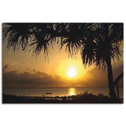 Artland Leinwandbild &raquo;Sonnenaufgang&laquo; Afrika 1 Stk. tlg. auf Holzrahmen gespannt orange Leinwand B/H/T: 90cm x 60cm, Leinwandbild Afrika Querformat, 1 Stk.